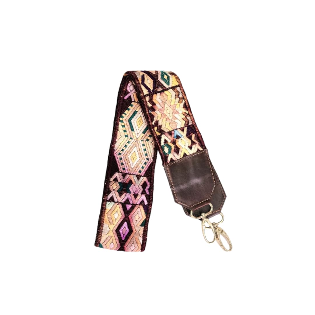 Hand Embroidered Crossbody Bag Strap, Embroidered Leather Bag Strap for ...