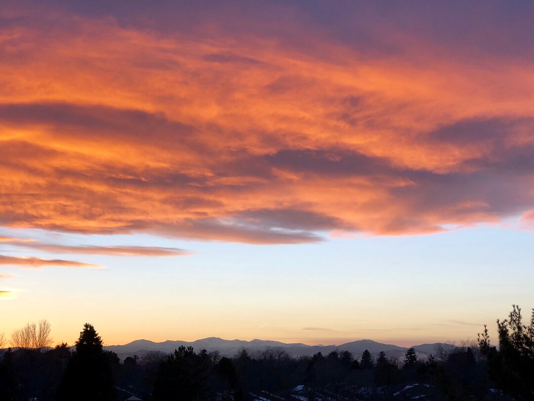 Winter Sunset in Denver Colorado Mountains Photography Print - Etsy ...