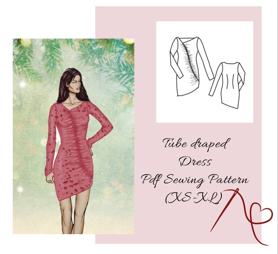 Tube Draped Dress Sewing Pattern for Womeneasy Sewing - Etsy