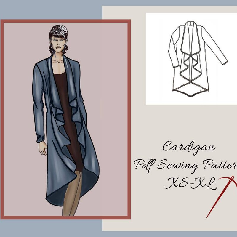 Cardigan Sewing Pattern - Etsy