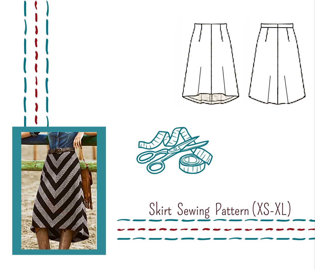 Skirt Sewing Pattern PDF Sewing Patterns for Women - Etsy Hong Kong