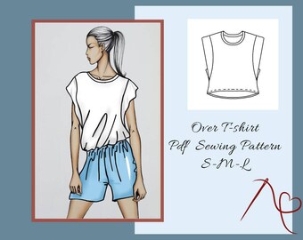 Flared Top T-shirt Sewing Pattern for Women | Etsy