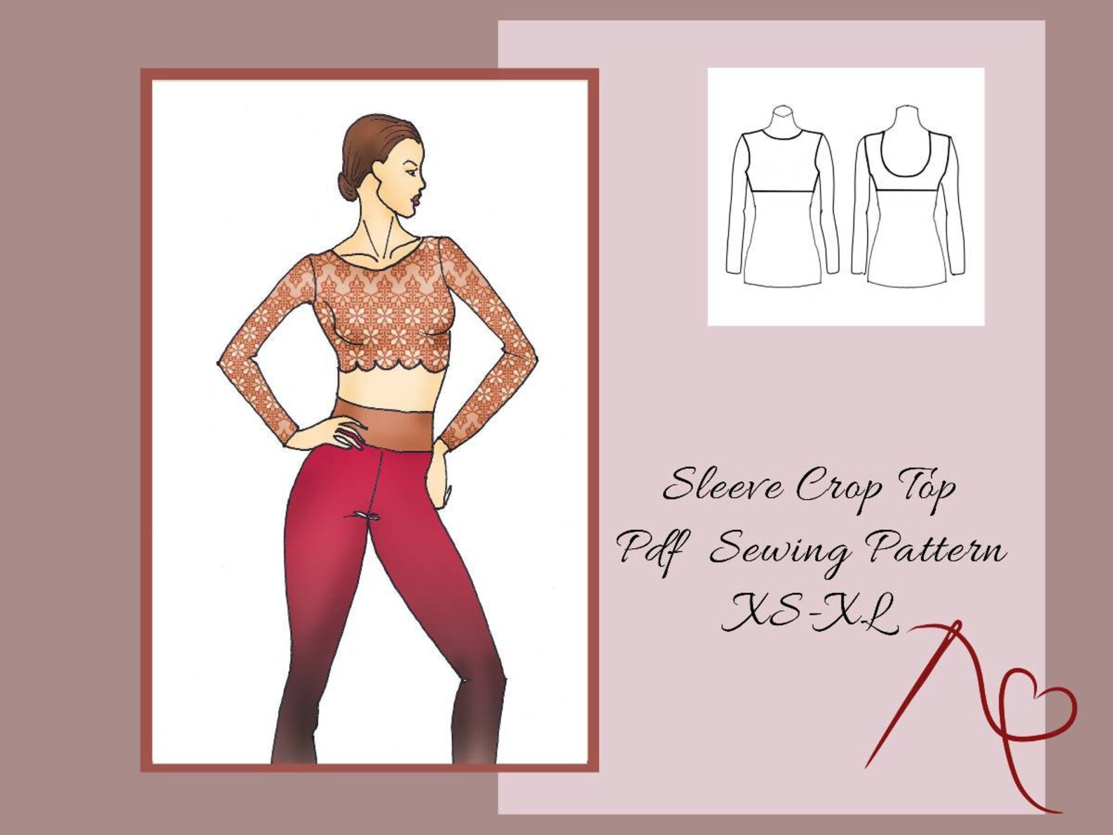 Sleeves Crop Top Sewing Pattern Easy Women PDF Sewing - Etsy