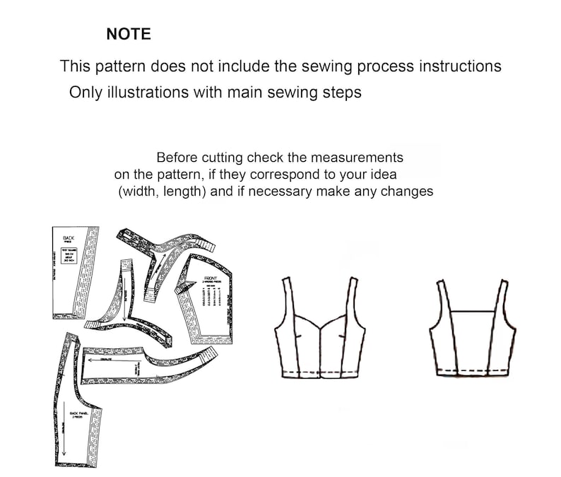 Crop Top Bustier Sewing Pattern for Women Easy Pdf Pattern - Etsy