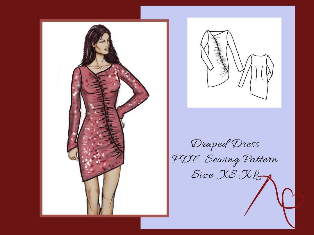 Tube Draped Dress Sewing Pattern for Women,easy Sewing Pattern, PDF ...