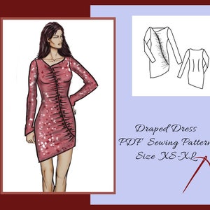 Tube Draped Dress Sewing Pattern for Women,easy Sewing Pattern, PDF ...