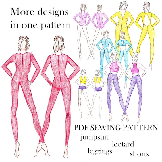 Sewing Patterns for Womanjumpsuit Catsuit Pattern Leotard - Etsy
