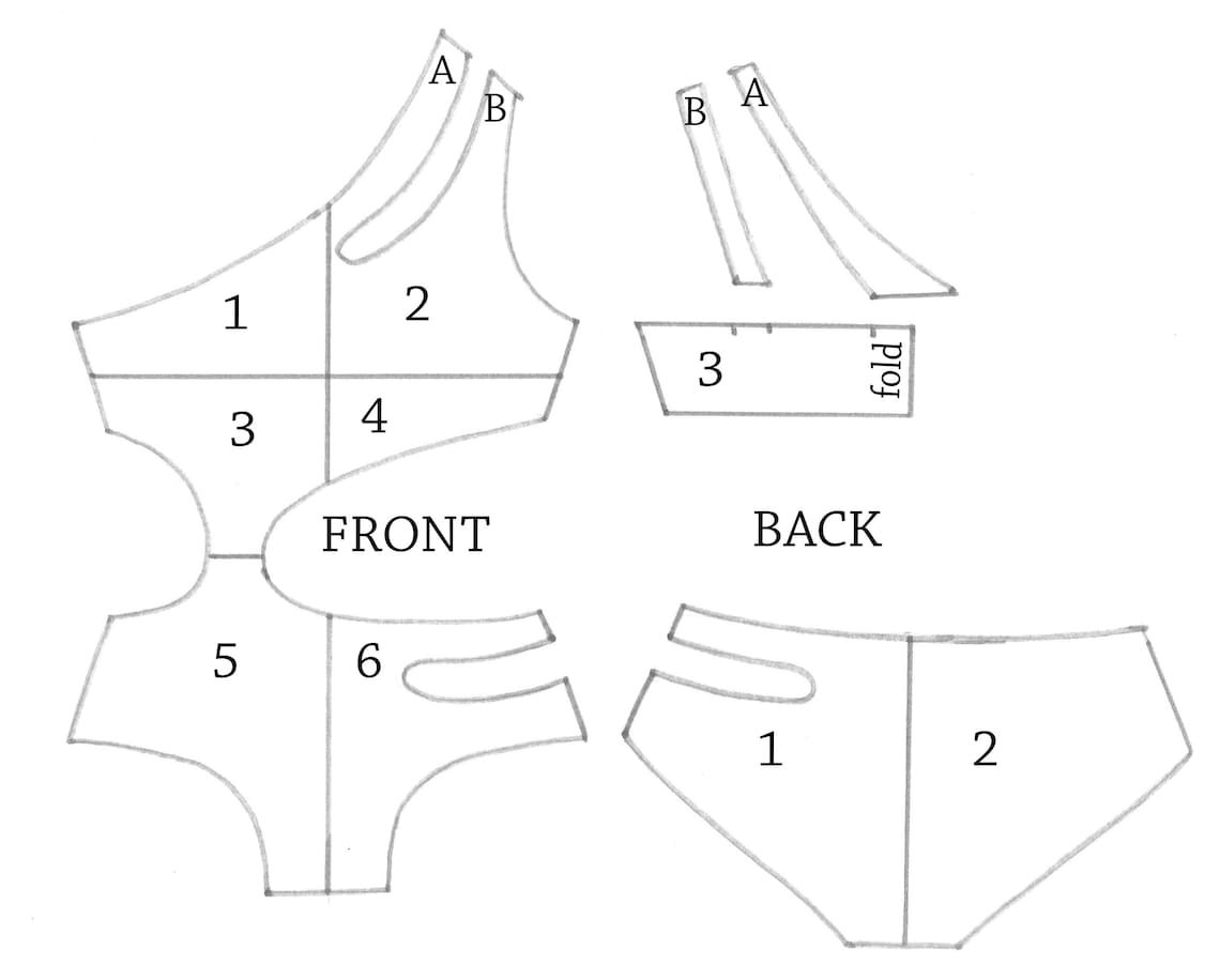 Cutout Side Bodysuit Sewing Pattern One Piece Swimsuit Pdf - Etsy Australia