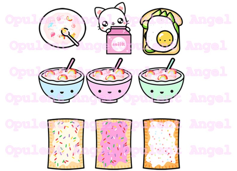 Kawaii Clipart Breakfast Food Pack - Etsy