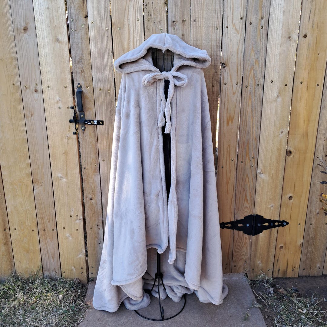Plush Blanket Cloaks, Grey Comfy Cloak, Beige Cloak, Large Blanket Cape ...