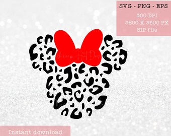 Leopard Minnie Svg - Etsy