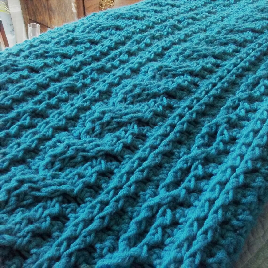 Crochet Blanket Pattern Calming Cables Blanket Bliss - Etsy