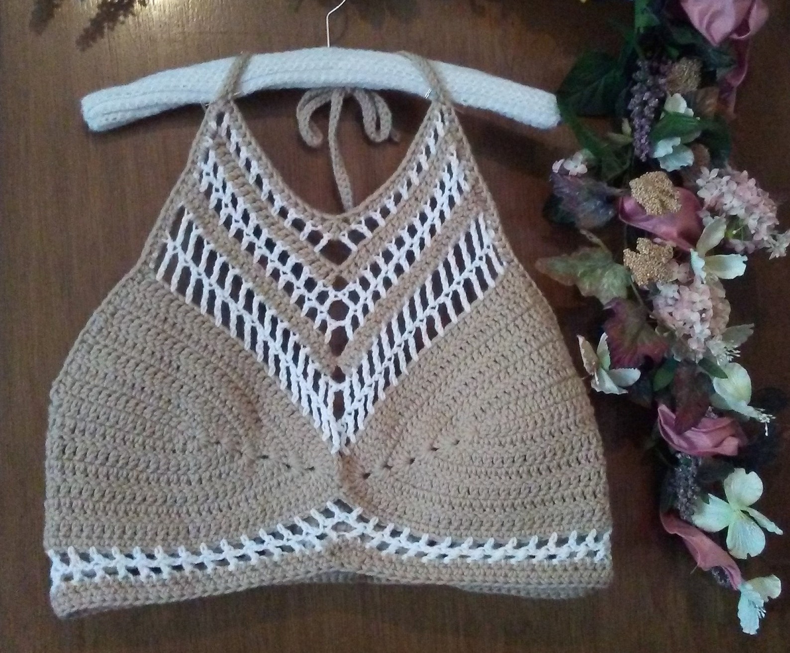 Crochet Halter Top Pattern, Cleopatra Style Halter Top, Crochet Bikini ...