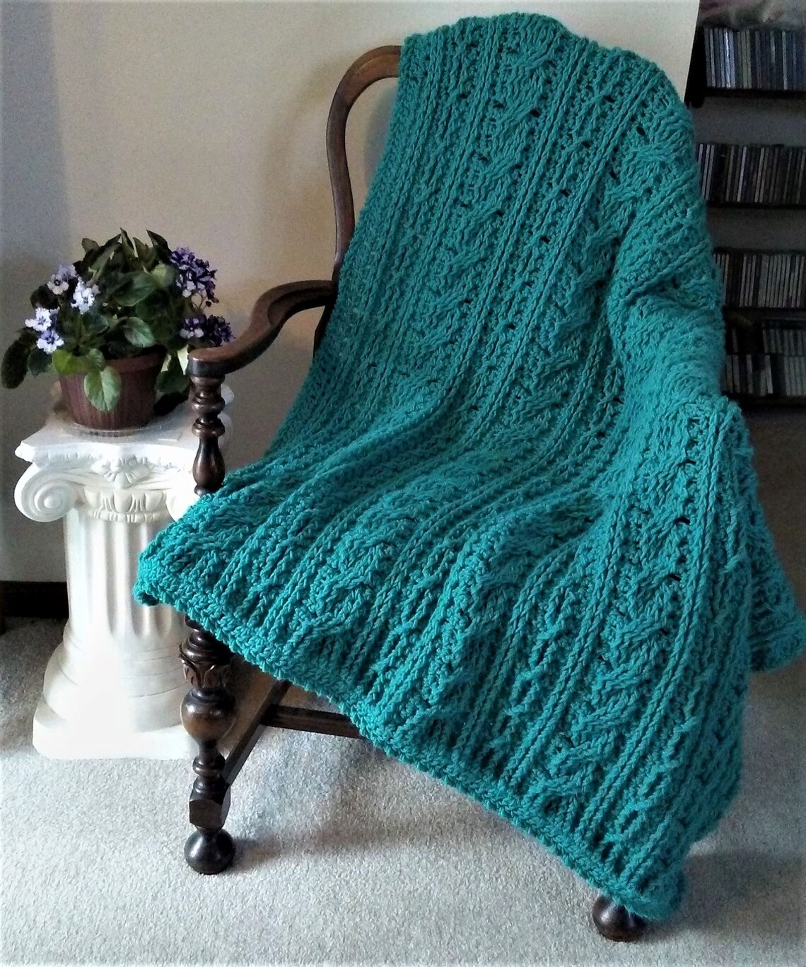 Crochet Blanket Pattern Calming Cables Blanket Bliss - Etsy
