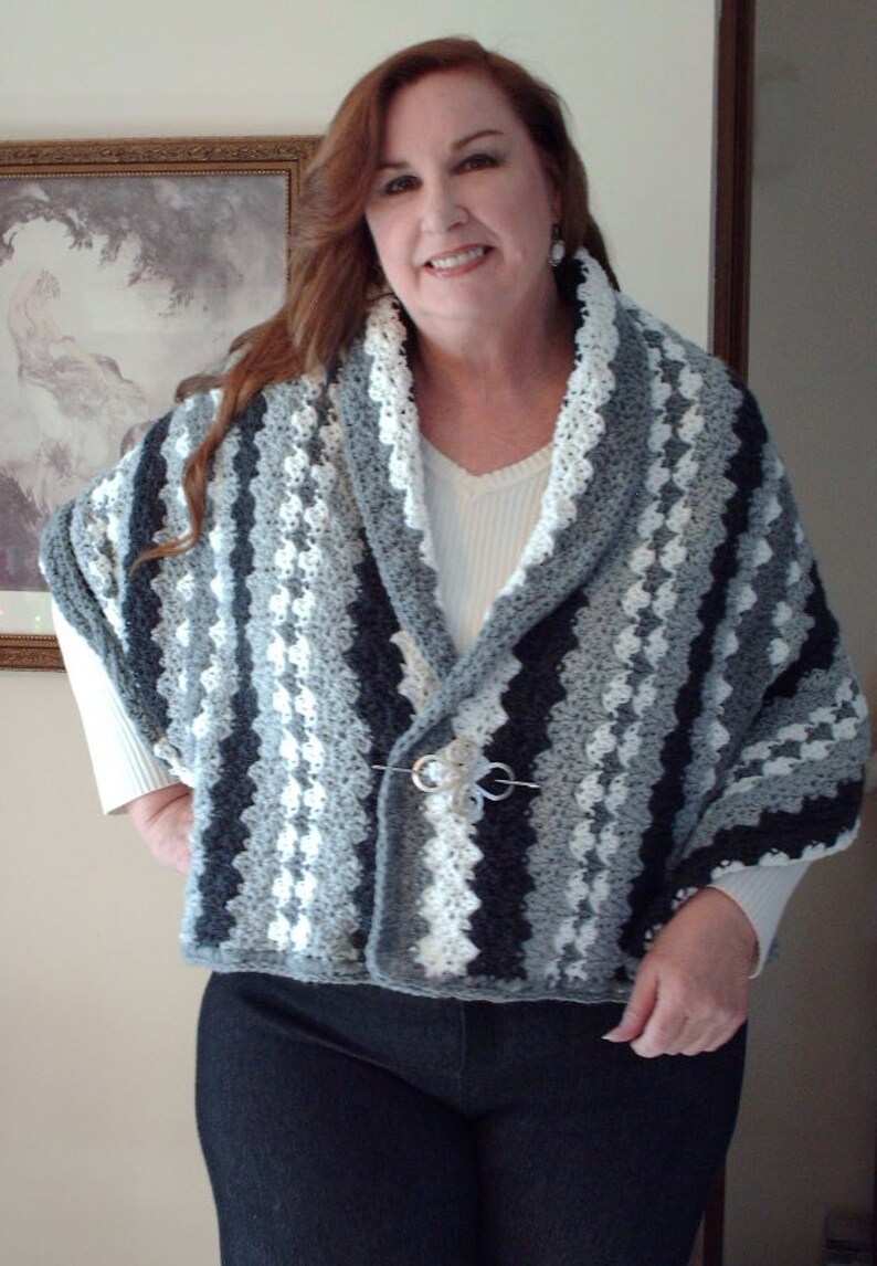 Crochet Wrap Pattern, Blissful Blanket Wrap, Crochet Shrug Pattern ...