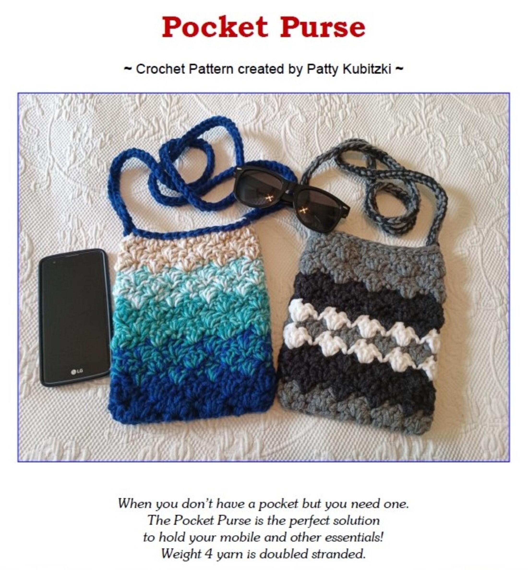 Crochet Pattern, Pocket Purse Crochet Pattern, Crochet Bag Pattern ...