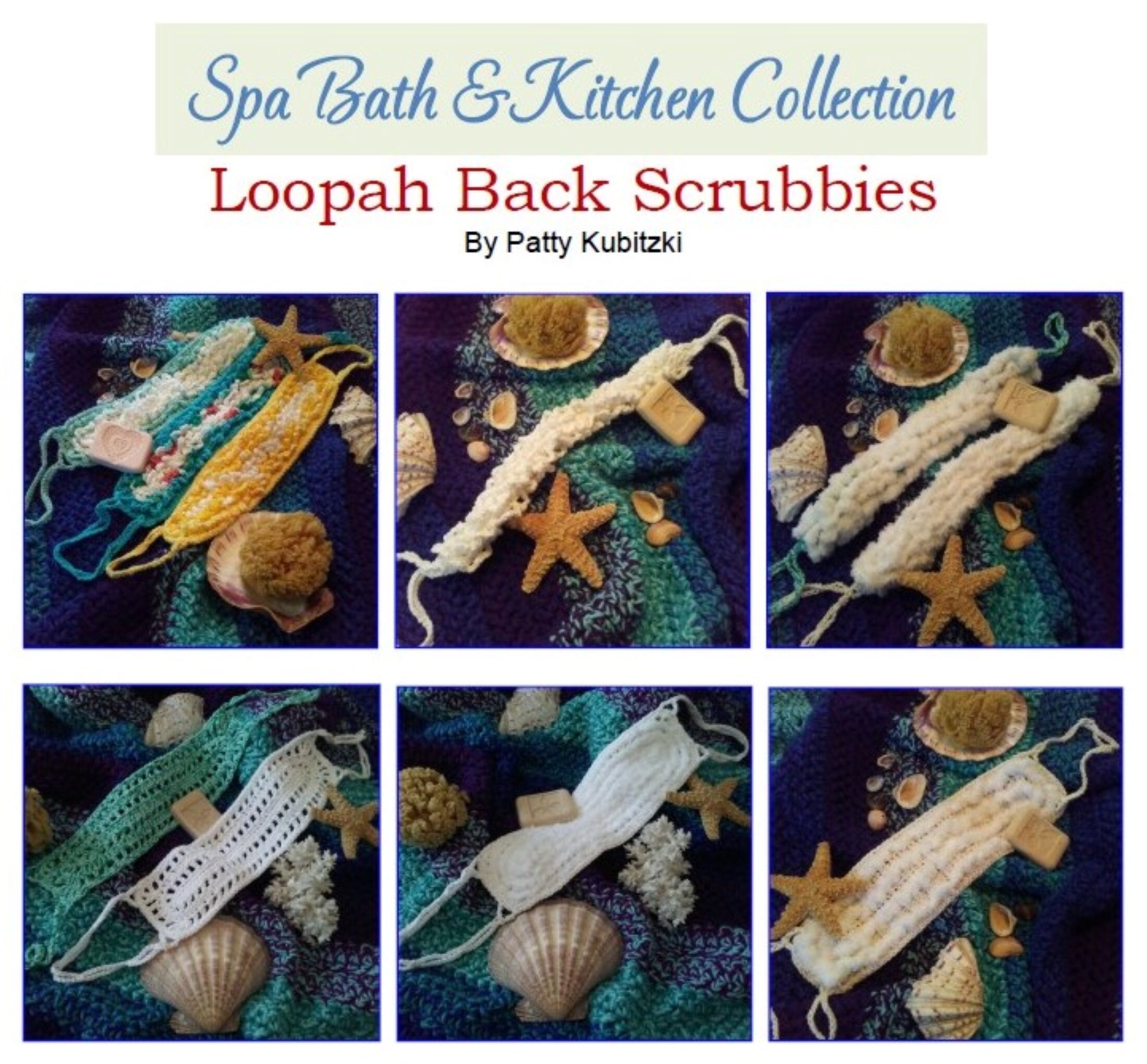 Crochet Back Scrubber Pattern Bundle Spa Bath Loopah Back - Etsy