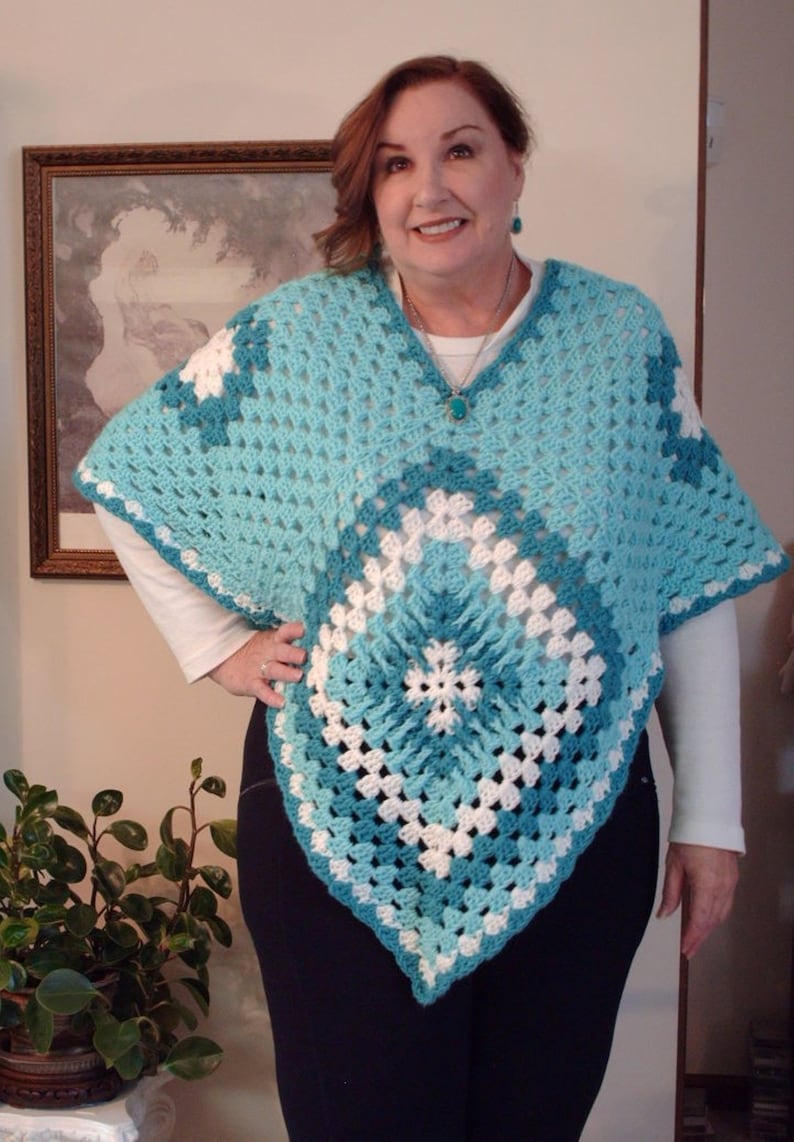 Crochet Poncho Pattern, for the Love of Granny Poncho 2, Granny Stitch ...