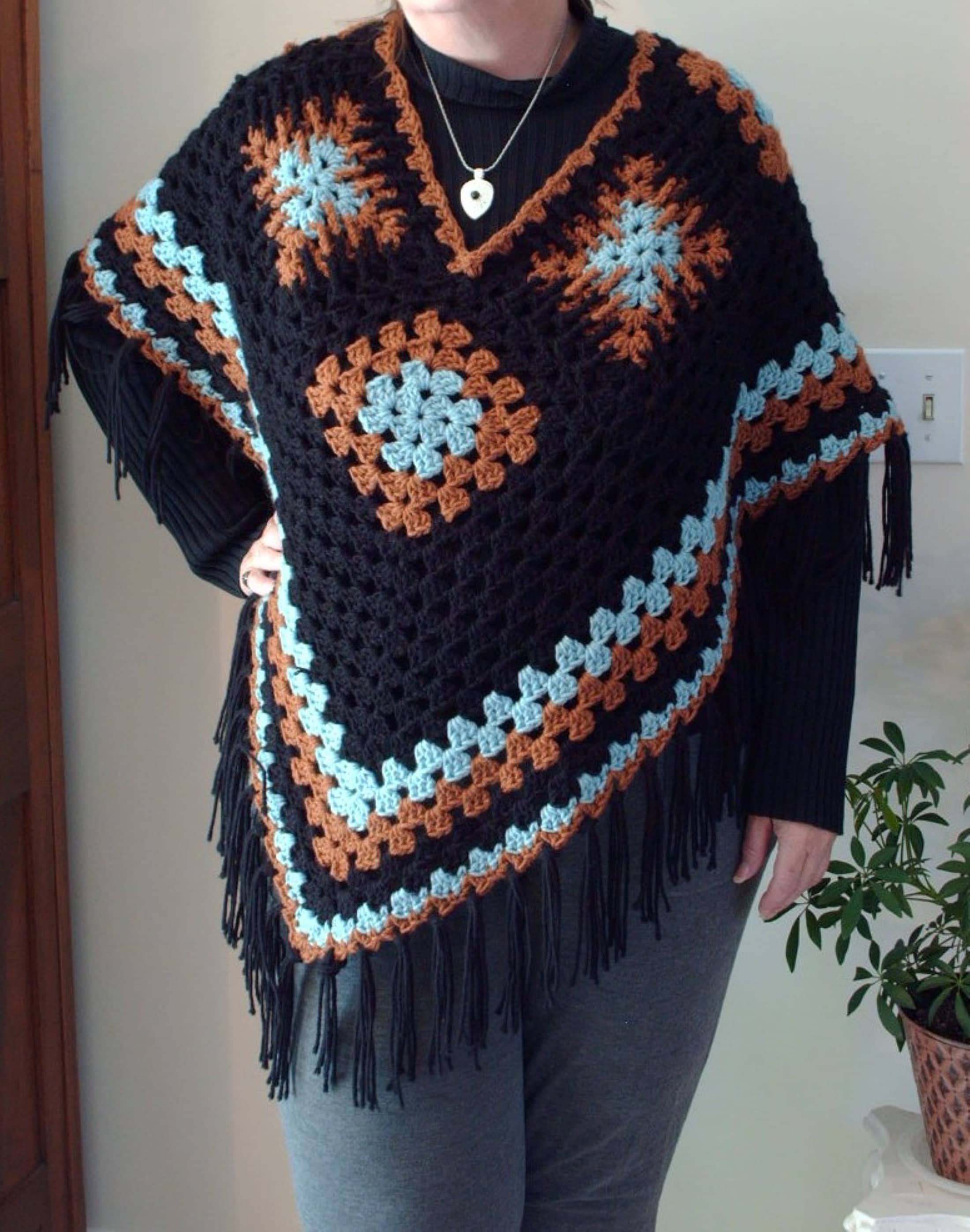 Crochet Poncho Pattern, for the Love of Granny Poncho 3, Poncho Pattern ...