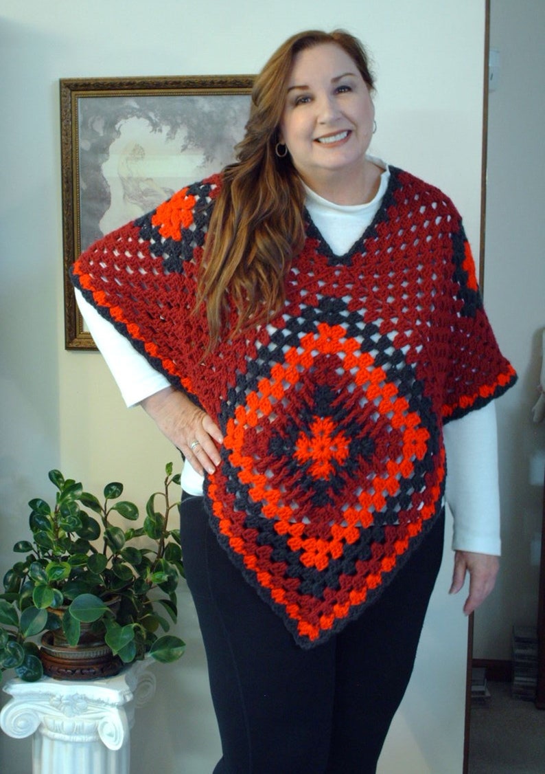 Crochet Poncho Pattern, for the Love of Granny Poncho 2, Granny Stitch ...