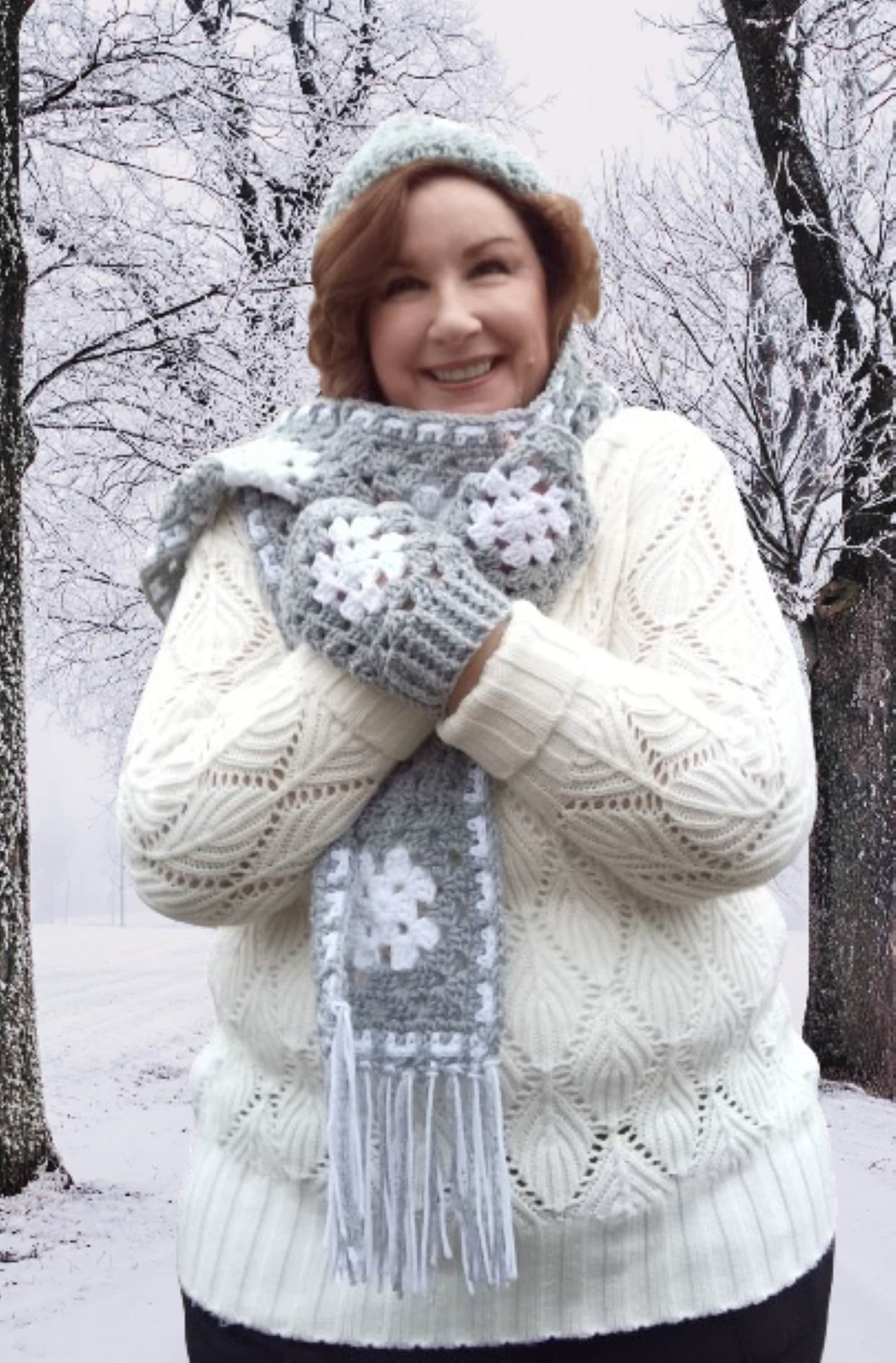 Crochet Pattern, for the Love of Granny Winter Set, Crochet Stocking Cap, Crochet Scarf Pattern ...