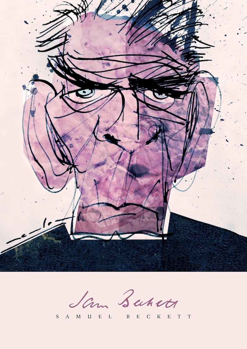 Samuel Beckett PRINTABLE - Author Portrait, Literary Poster, Writer ...