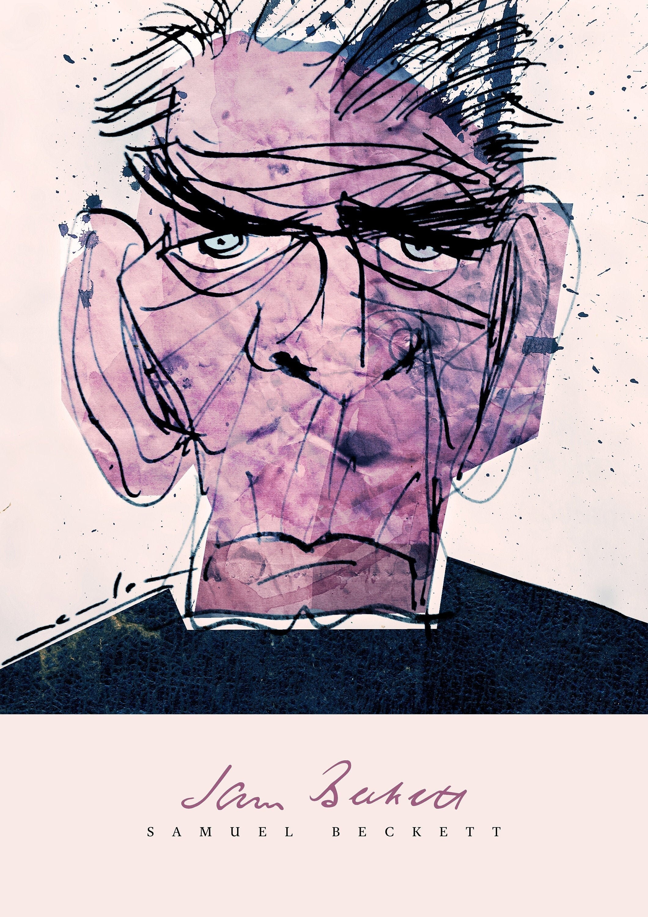 Samuel Beckett PRINTABLE - Author Portrait, Literary Poster, Writer ...