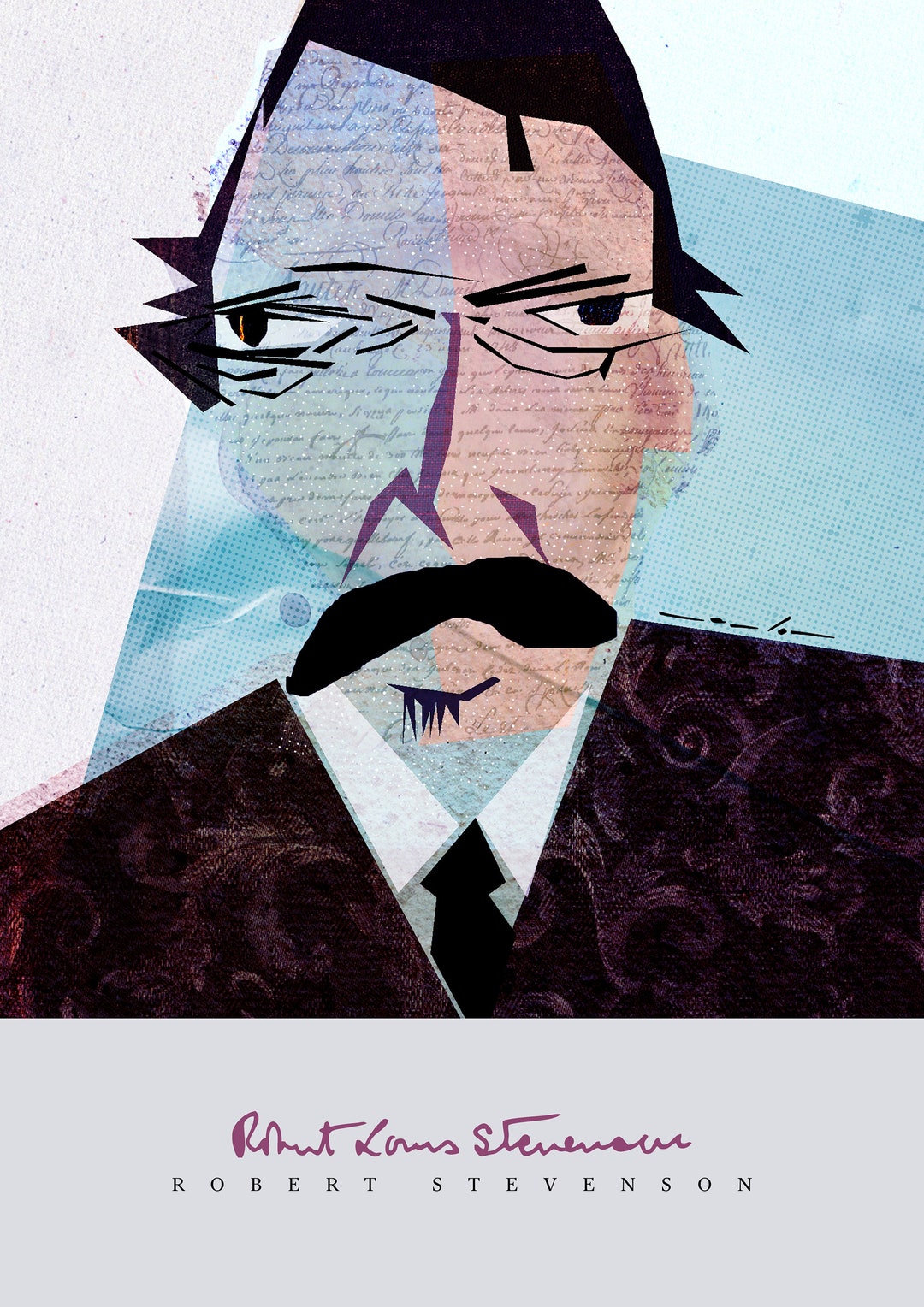 Robert Stevenson PRINTABLE Author Portrait, Literary Poster, Writer ...