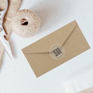 Custom QR Code Clear Labels, Transparent Business Logo Seals, Round ...