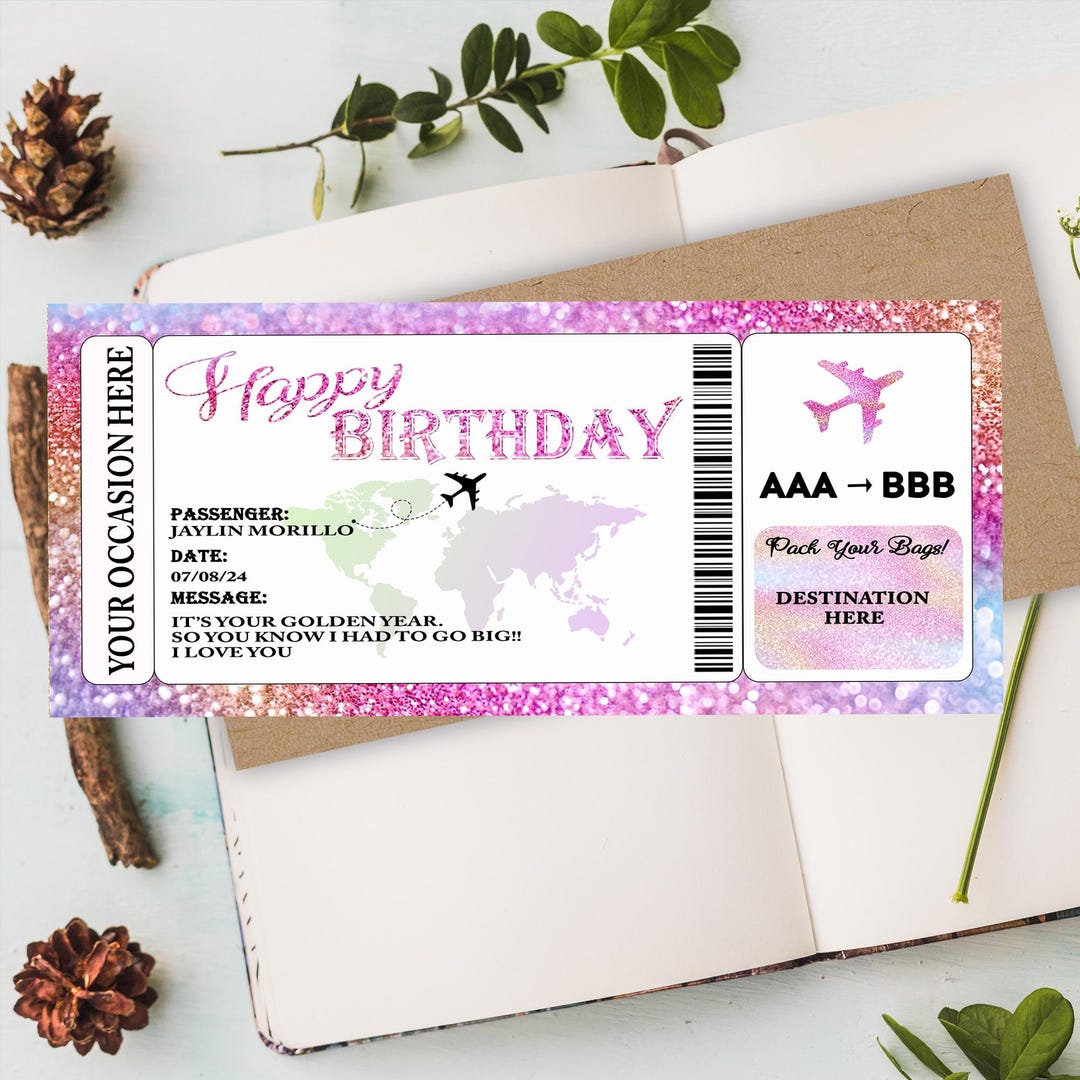 Fake Plane Ticket, Printable Surprise Trip Reveal, Custom Boarding Pass ...