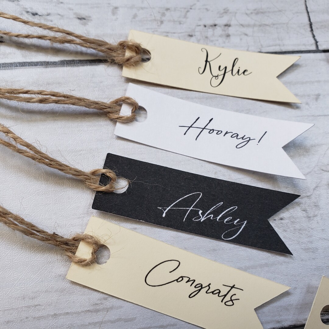 8 Custom Calligraphy Gift Tags, Personalized Custom Lettering Baby ...