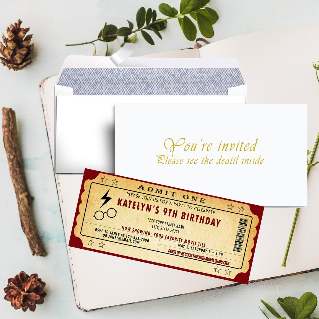 Custom Admission Tickets, Movie Ticket Birthday Invitations, Cinema ...