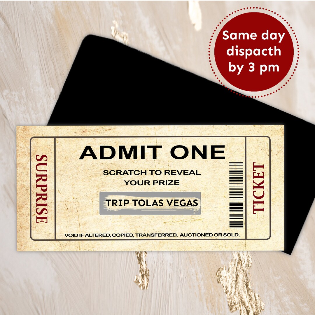 Surprise Reveal Card Scratch Reveal Ticket Custom Boarding - Etsy