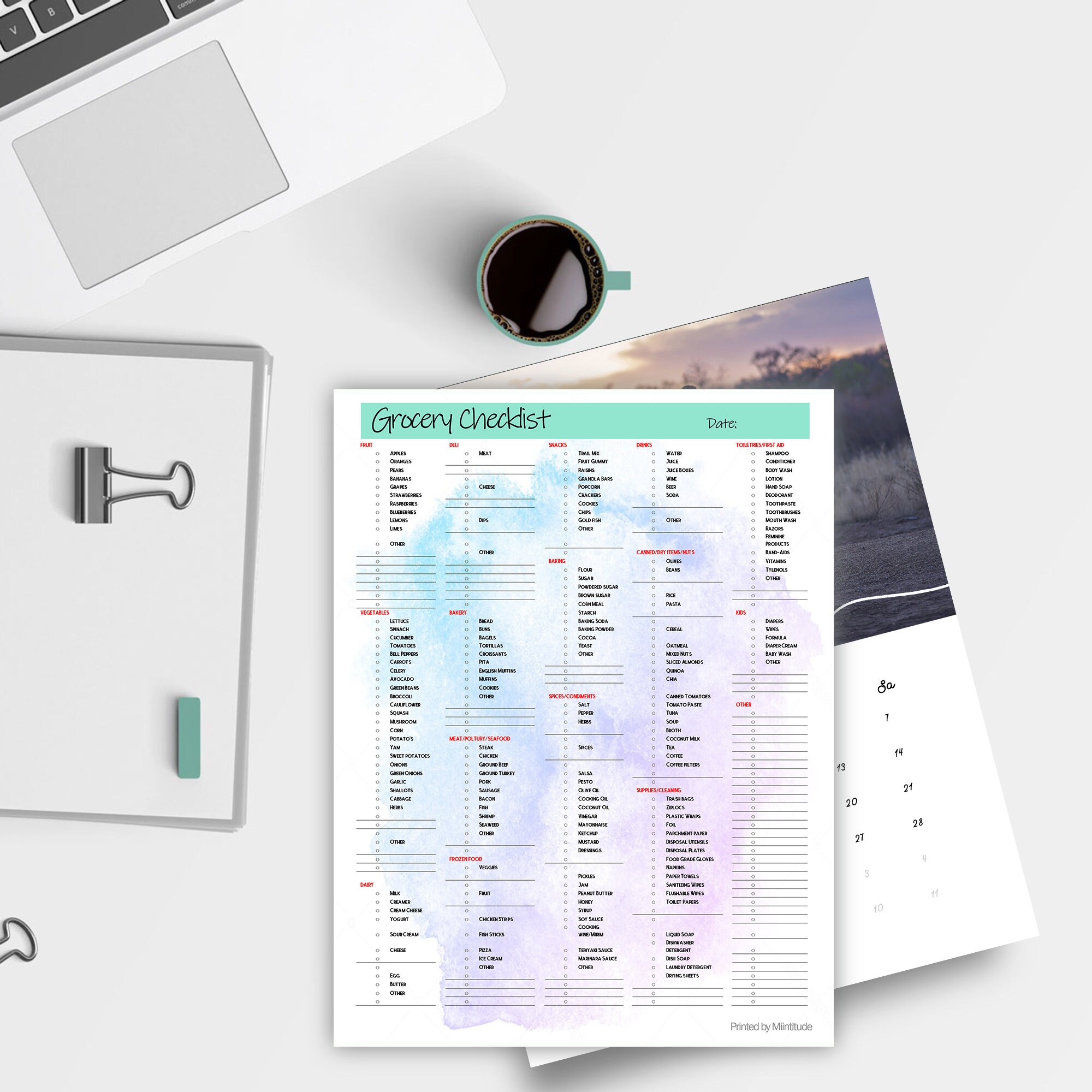 Printable Master Grocery List Weekly Shopping Planning | Etsy