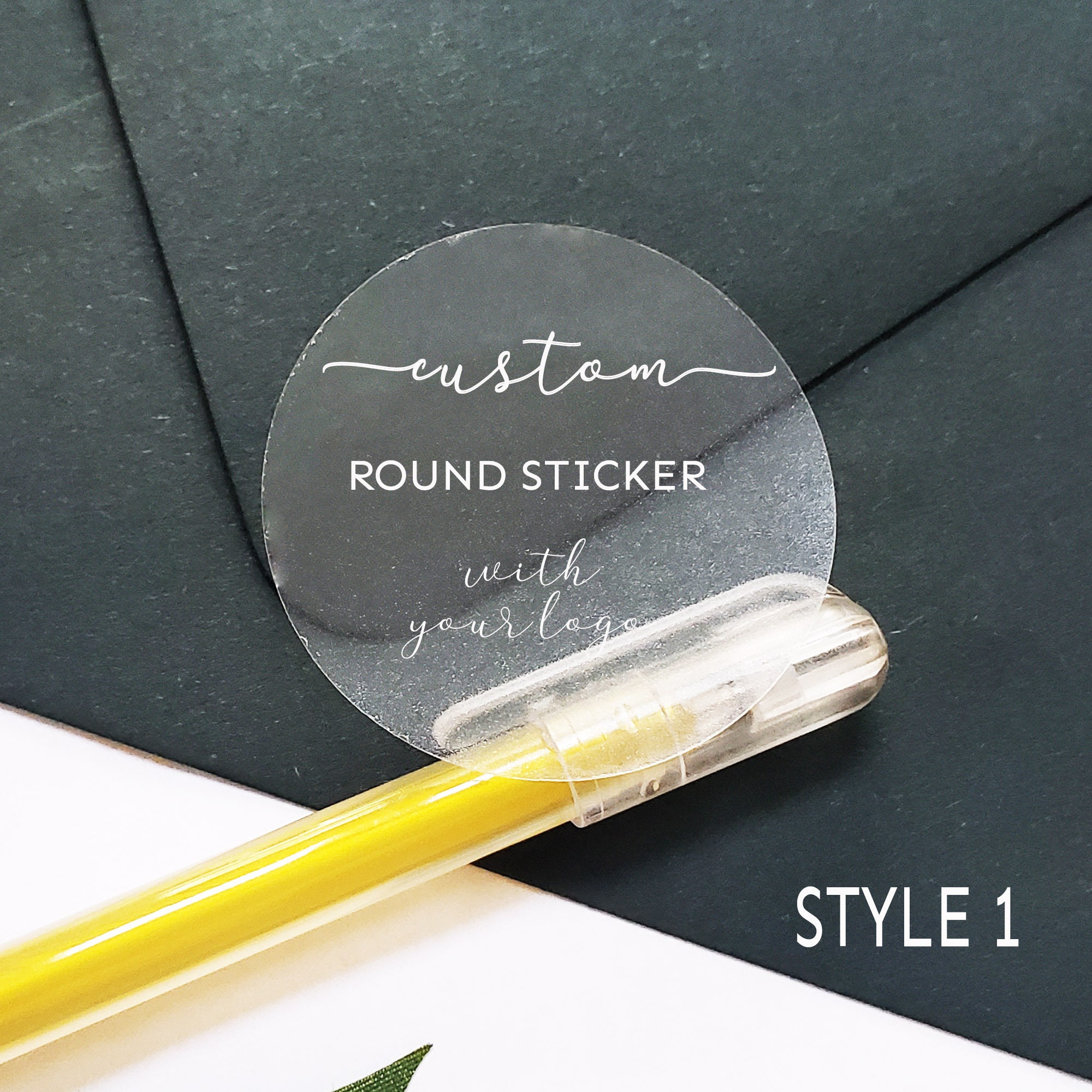 custom-clear-round-stickers-personalized-white-text-circle-etsy
