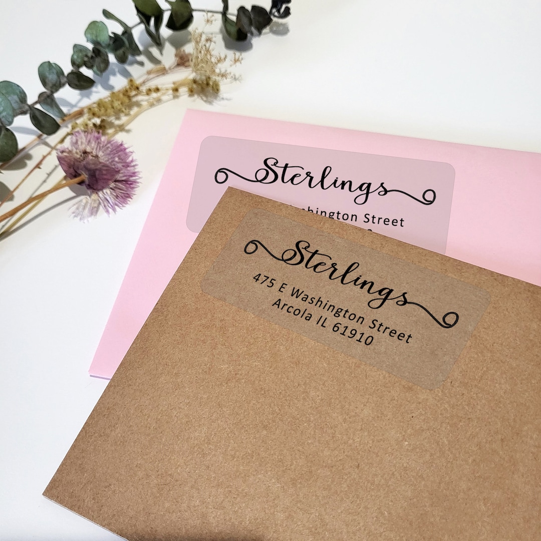 Clear Return Address Labels, Personalized Return Mailing Stickers, 30 ...