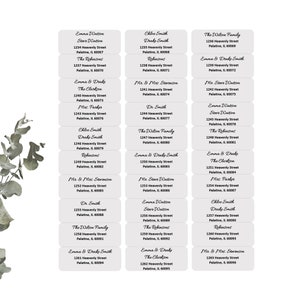 Clear Wedding Guest Address Labels, Individually Personalized Mailing ...