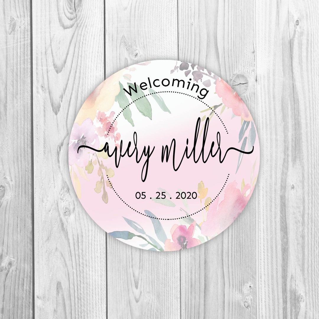 Custom Birth Announcement Stickers, Birth Stats Labels, Customized ...
