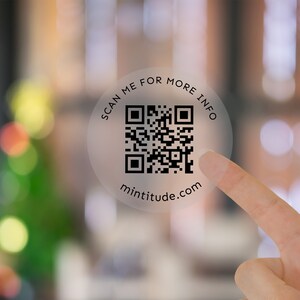 Custom QR Code Clear Labels, Transparent Business Logo Seals, Round ...
