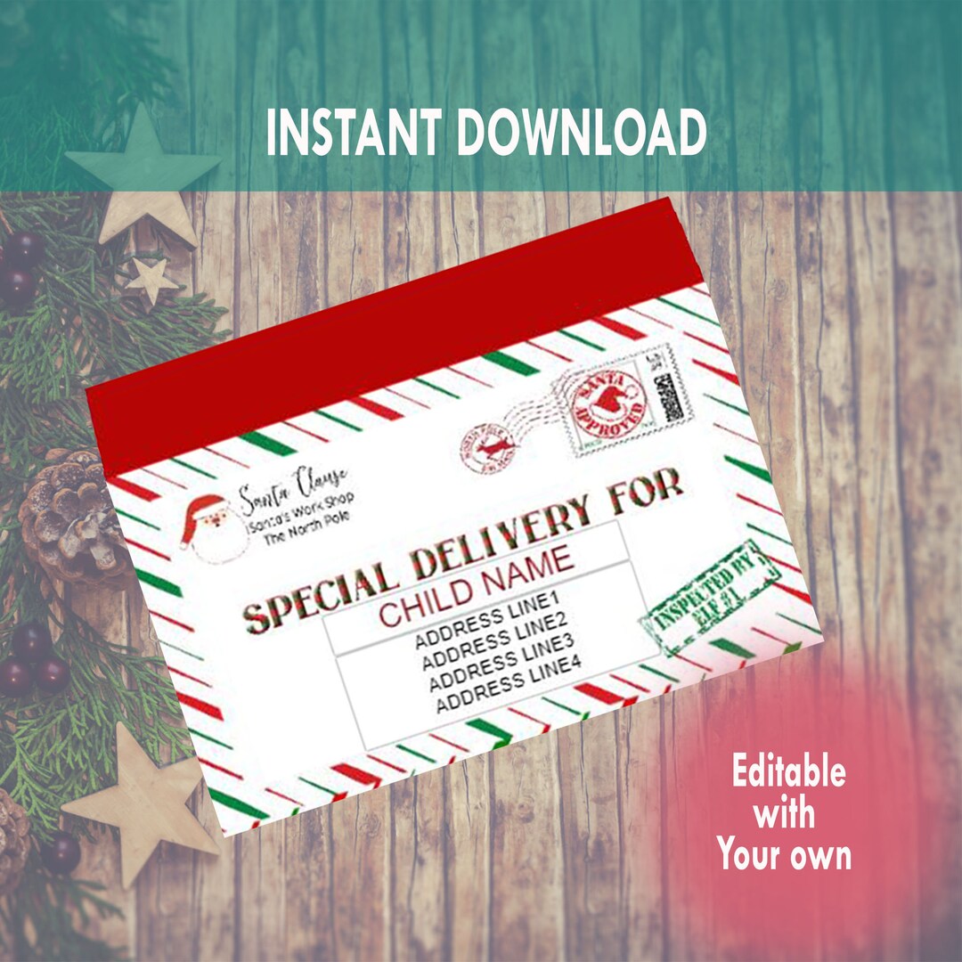 Printable Santa Envelope Gift, North Pole Envelope Template Mail From ...
