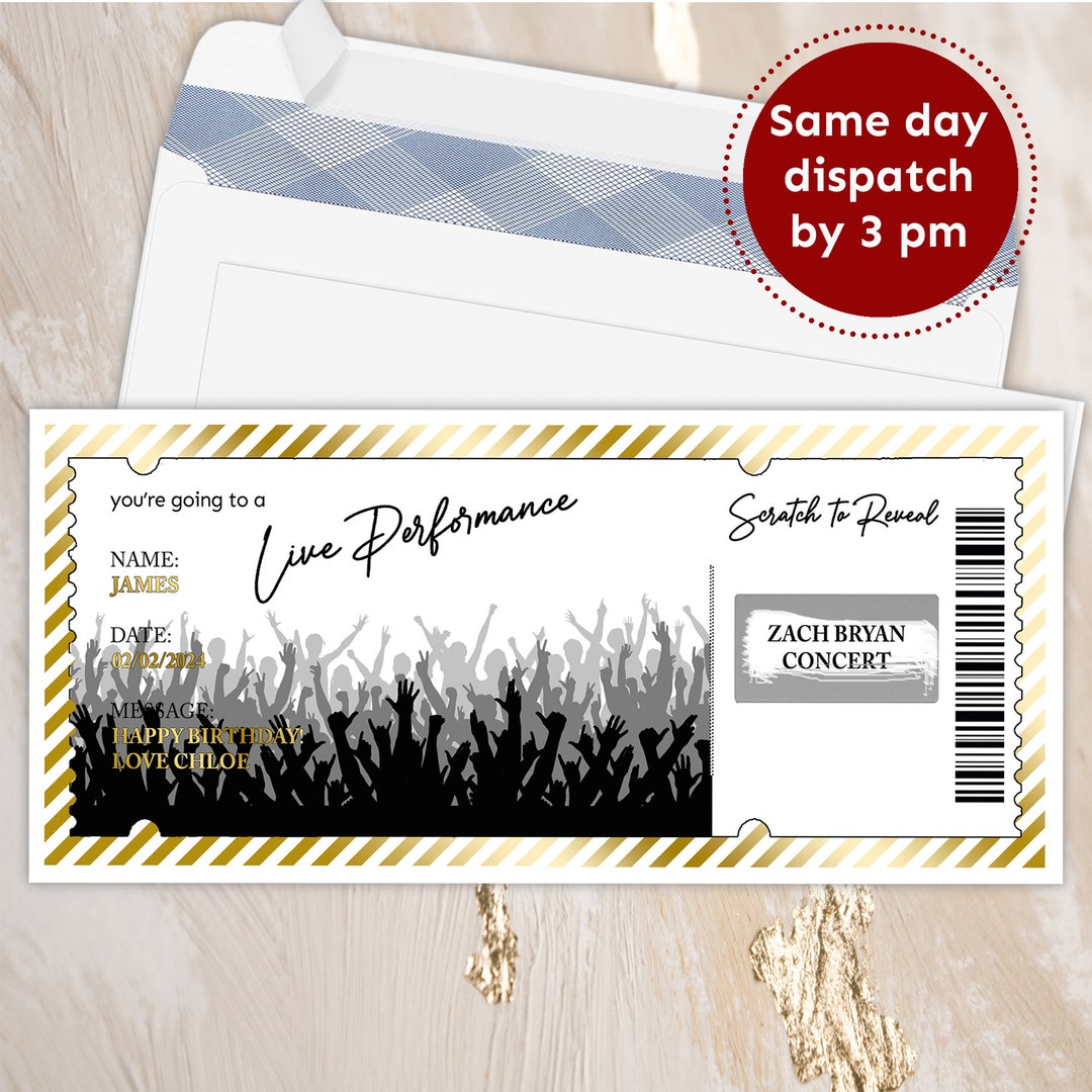 Surprise Reveal Concert Ticket, Custom Surprise Christmas Announcement ...