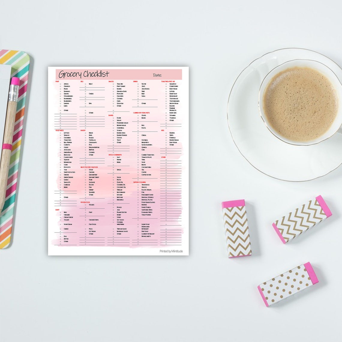 Printable Master Grocery List Weekly Shopping Planning | Etsy