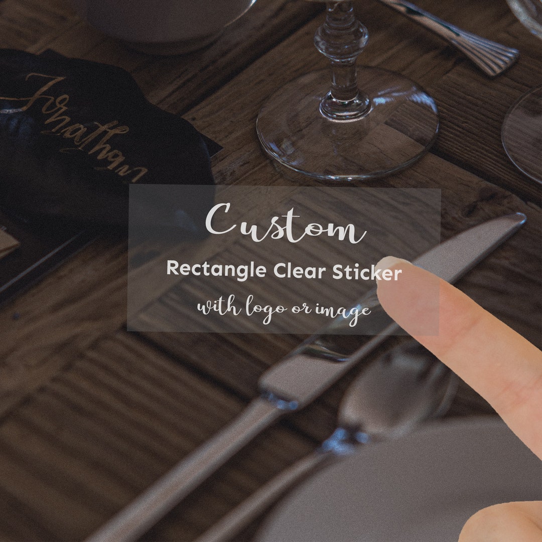 Custom Clear Rectangular Transparent Logo Stickers - Etsy