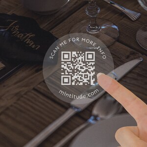 Custom QR Code Clear Labels, Transparent Business Logo Seals, Round ...