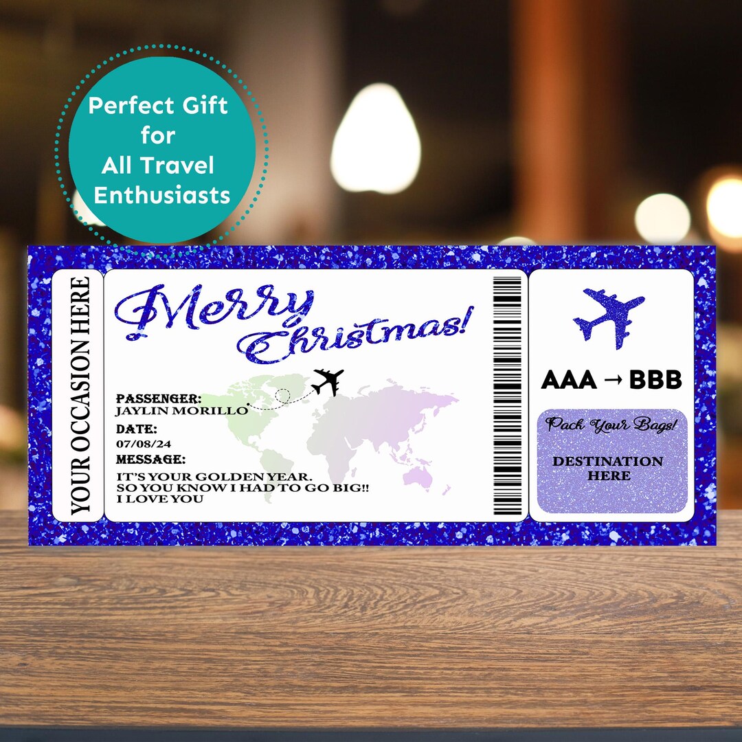 Custom Boarding Pass, Fake Plane Ticket, Printable Surprise Trip Reveal ...