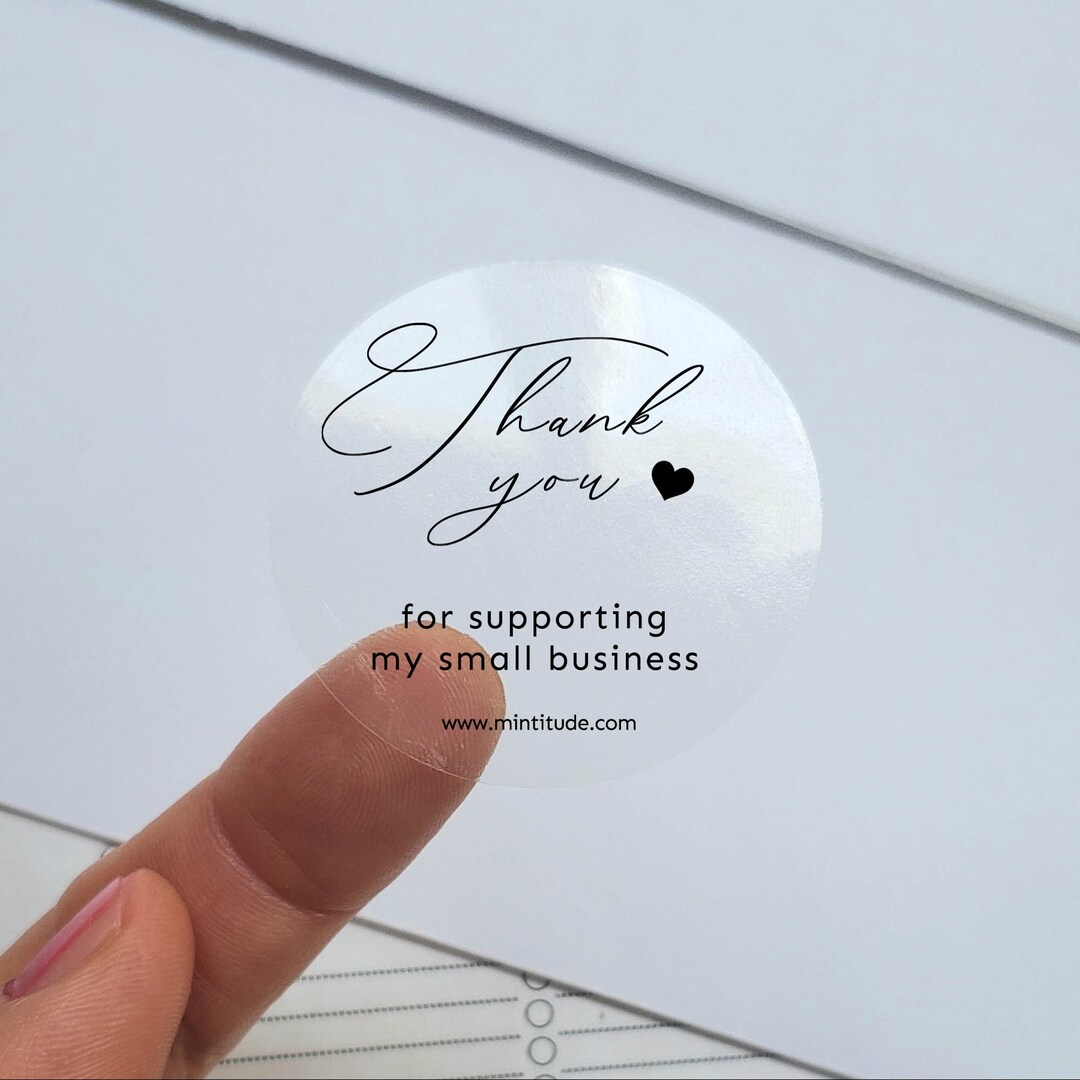 Round Clear Thank You Labels, Custom Transparent Circle Stickers ...
