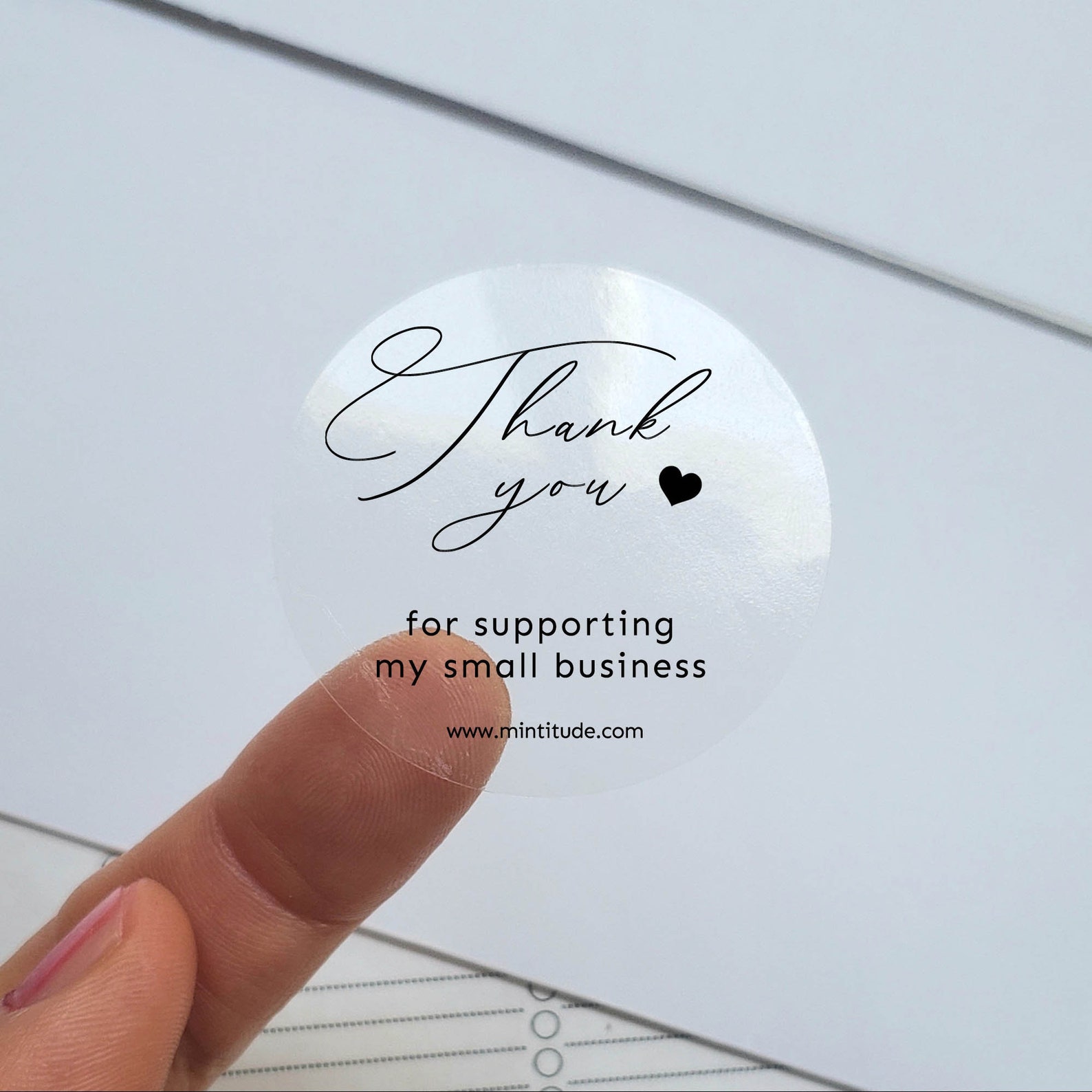 Round Clear Thank You Labels, Custom Transparent Circle Stickers ...