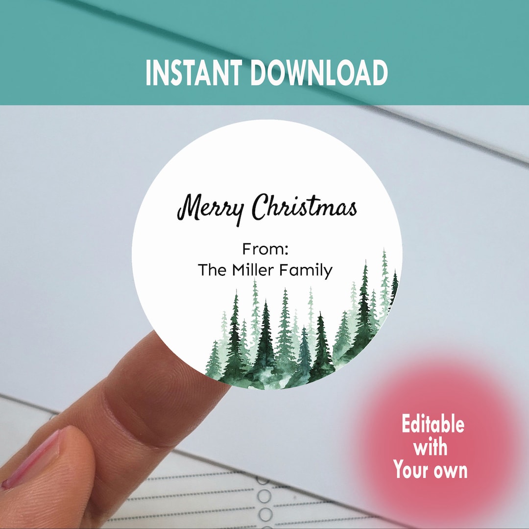 EDITABLE Christmas Address Labels PRINTABLE Christmas Return - Etsy