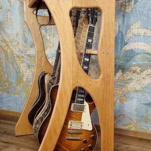BERGFELS Bergstand Double Stack Guitar Rack - Solid Wood and Fine ...