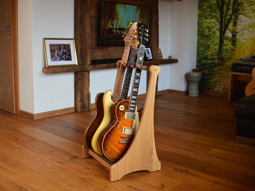 BERGFELS Bergstand 3 Guitars Stand, Build of Solid Wood and Fine ...